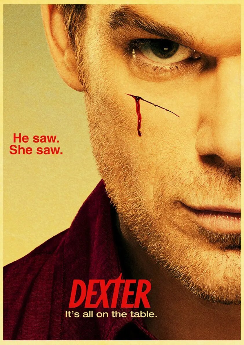 Постеры фильма "Декстер" lanxihaibao Красный, E120, 42X30cm