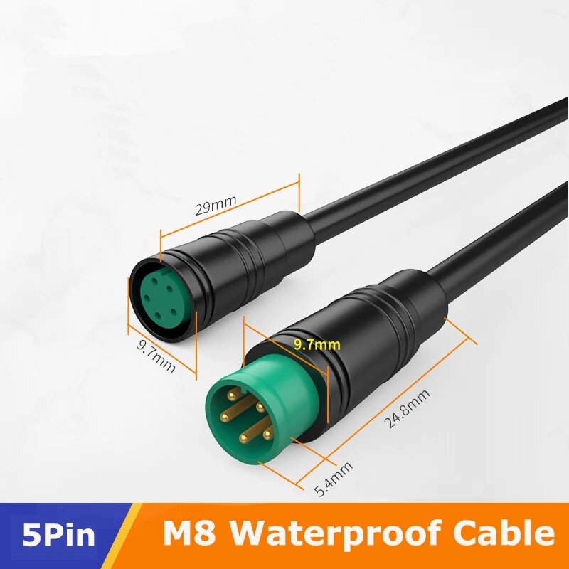 Водонепроницаемый штекер NinthQua M8 Cable 2-6 pin 5Pin