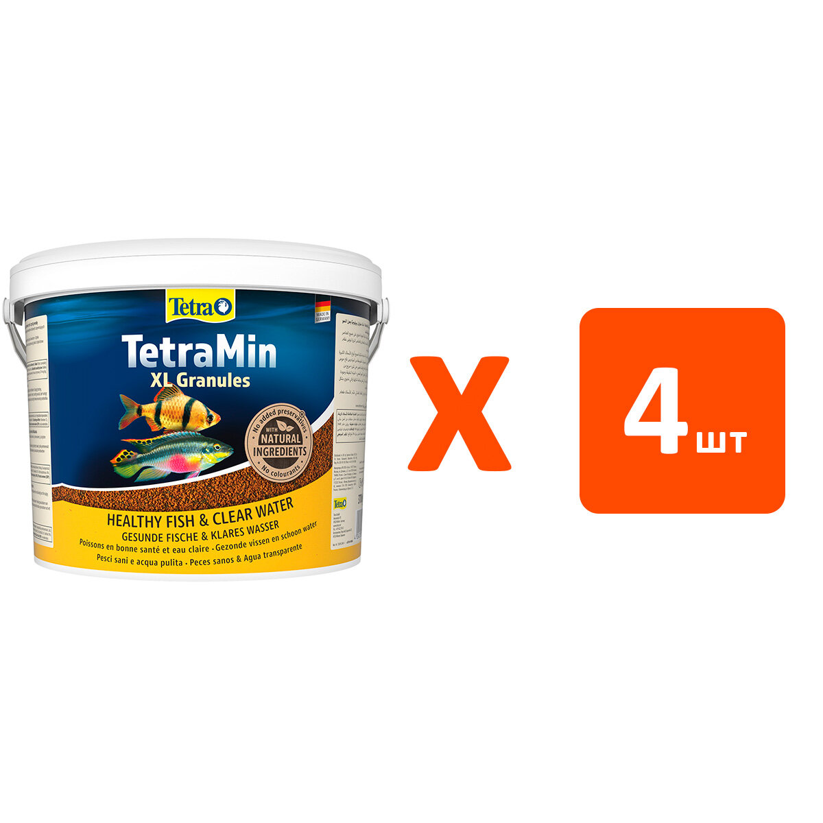 TETRAMIN XL GRANULES корм гранулы для всех видов рыб крупные гранулы (10 л х 4 шт)