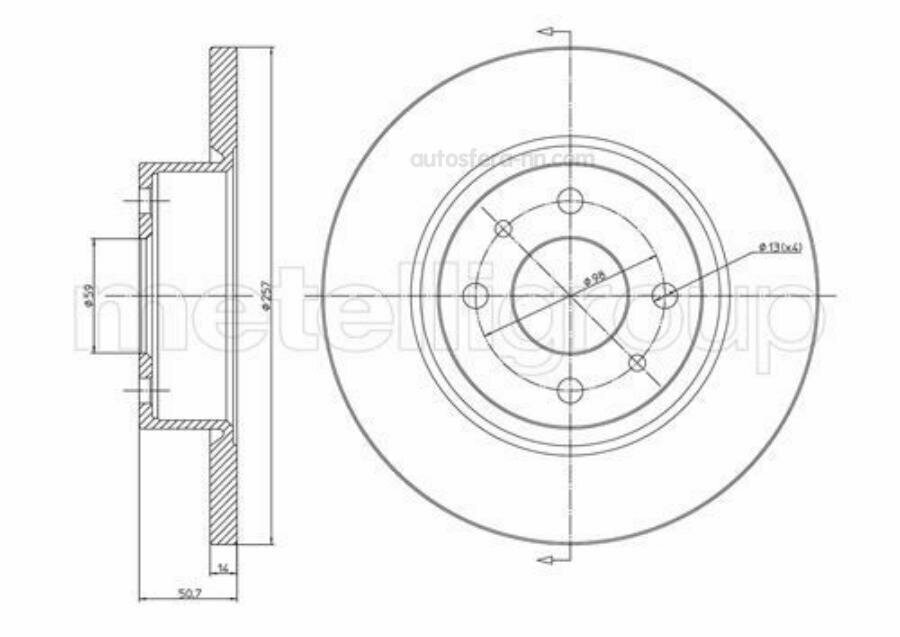 TRUSTING DF651 Тормозной диск FIAT CROMA 1985-96, LANCIA THEMA 1987-92 F