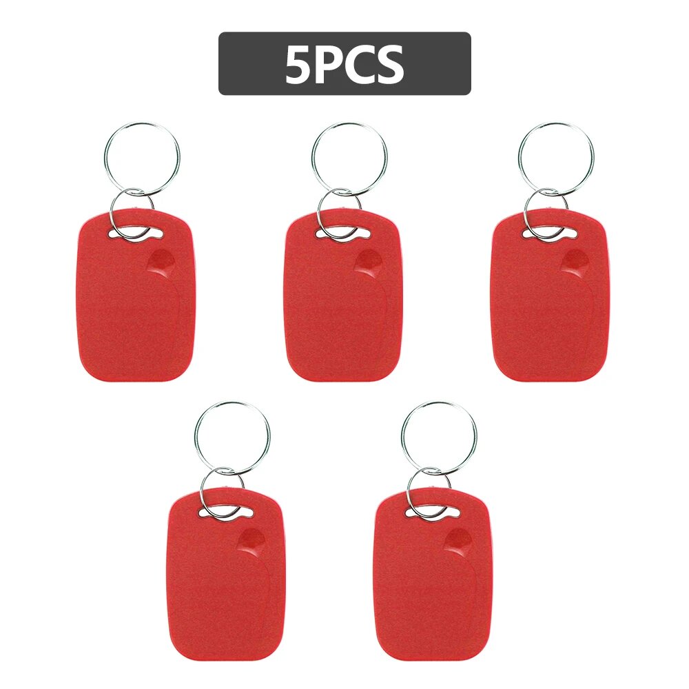Двойной чип RFID NFC брелоки 5 шт Red