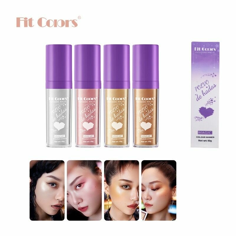 Хайлайтер Fit Colors, для лица и тела, рассыпчатый, с аппликатором, Золото, 10 г