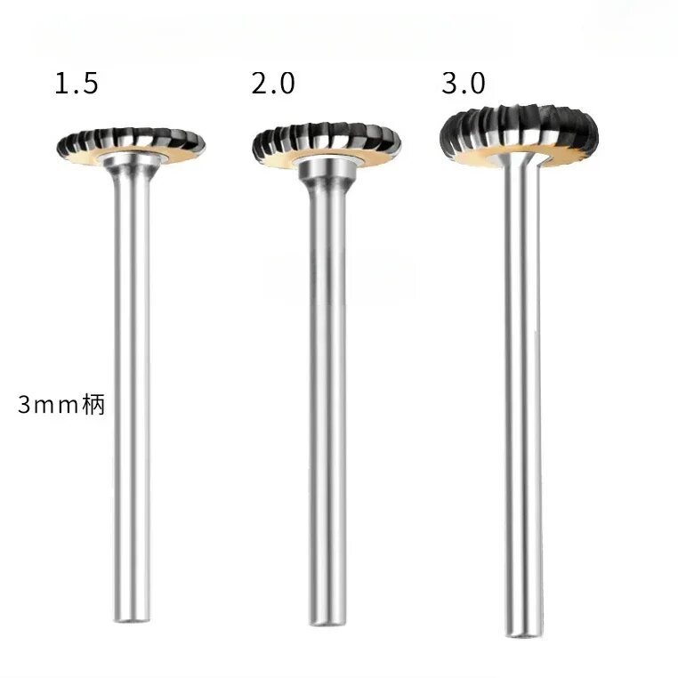 Фрезы T-типа Dremel, 3шт, D=1.5/2.0/3.0 мм