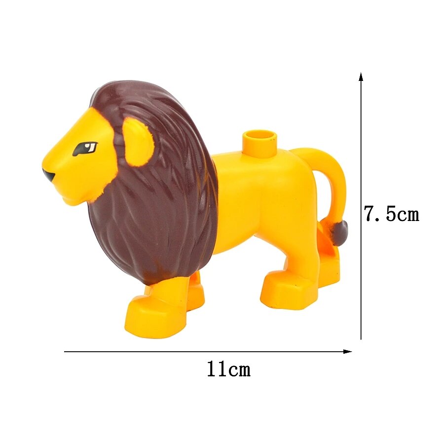 LEDUO Большие строительные блоки пластик набор животных для взрослых Желтый, lion