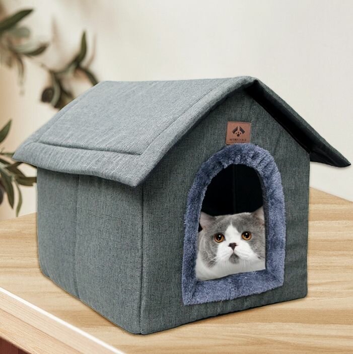 Домик для собак мелких пород и кошек мягкий, будка для животных, 45X40X45 CM , лежанка RIE
