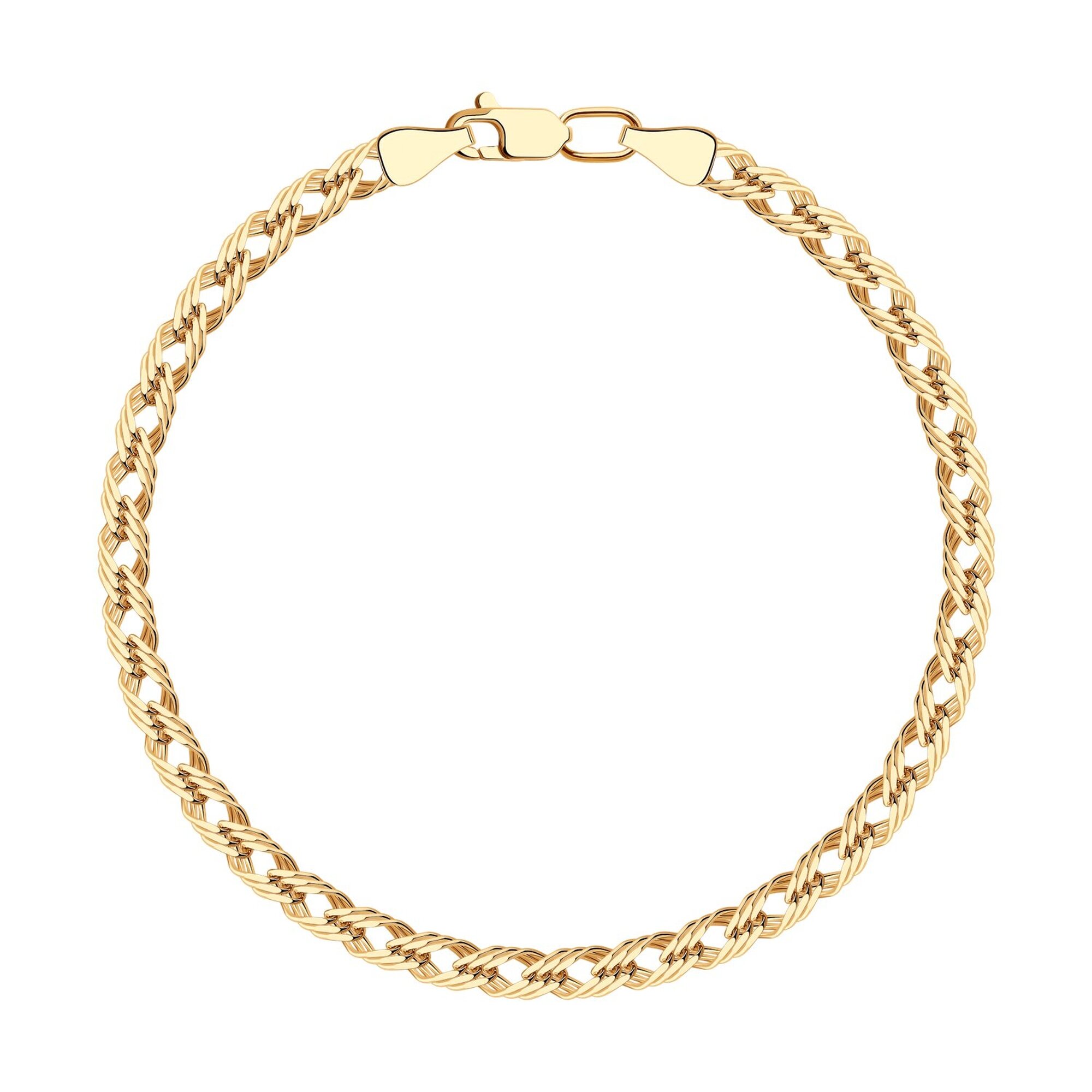 Браслет, серебро, 925 проба, золочение