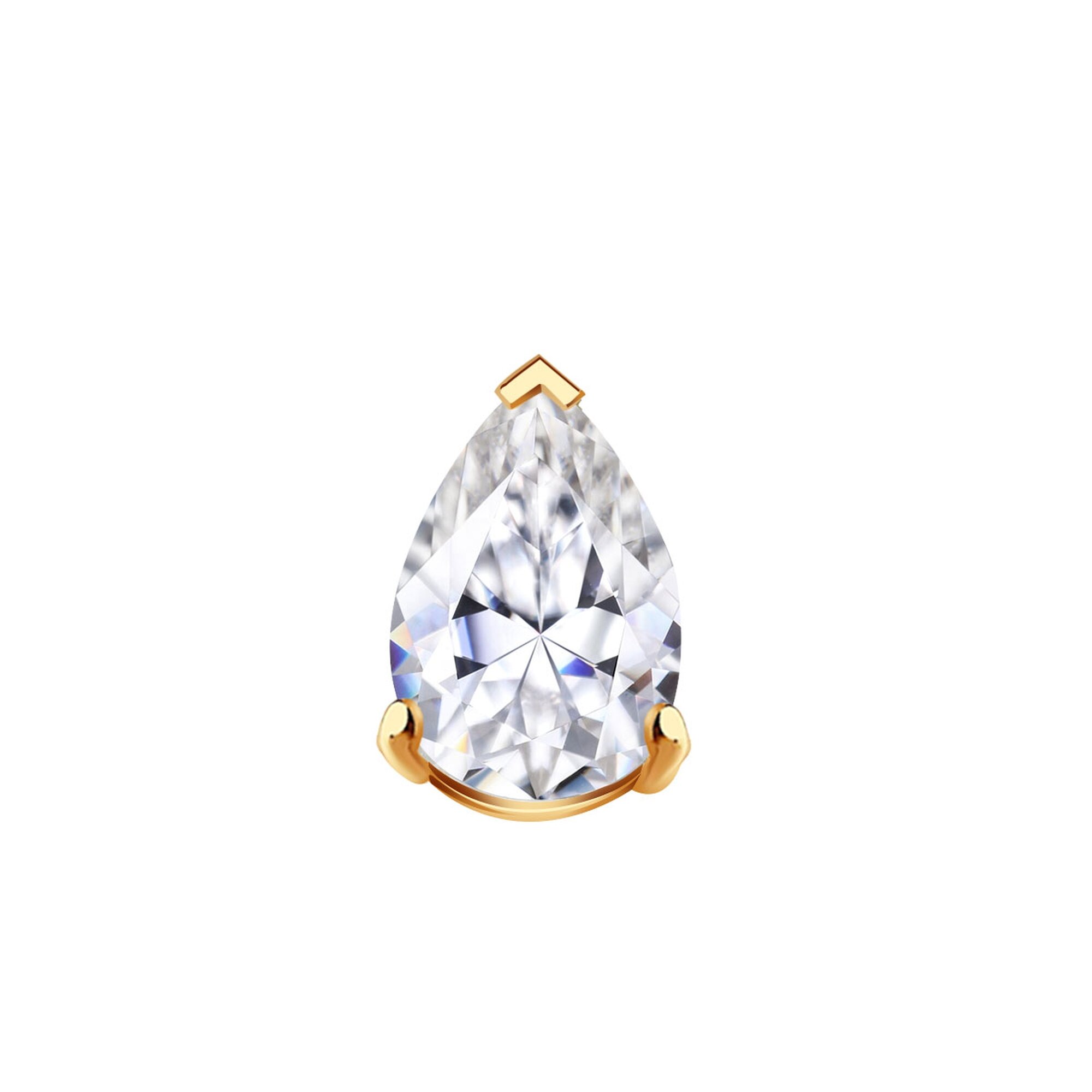 Подвеска, красное золото, 585 проба, фианит