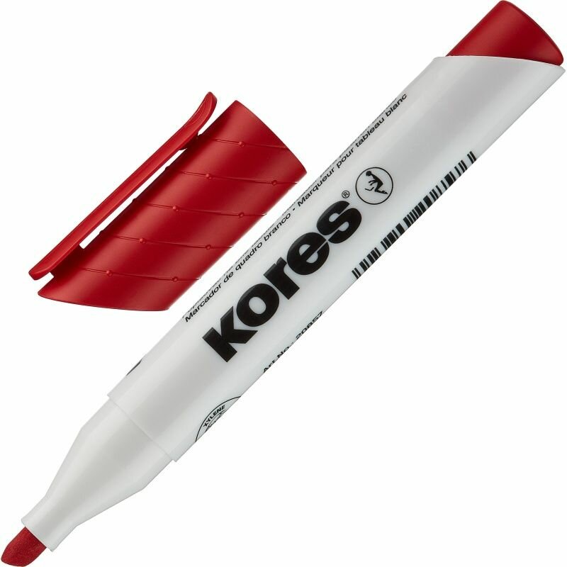 Маркер Для досок Kores красный, 3-5 мм, скошенный наконечник