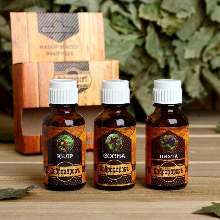 Набор эфирных масел Добропаровъ сосна, пихта, кедр по 17 мл