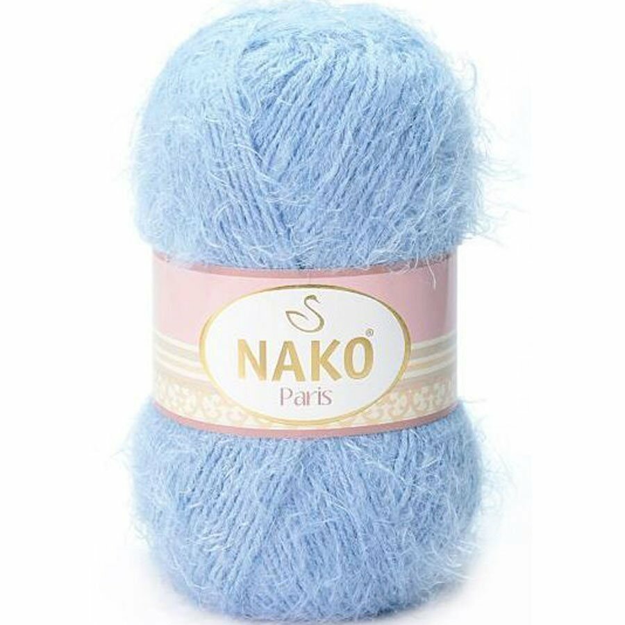 Пряжа Nako PARIS 4129 нежно голубой (5 мотков)