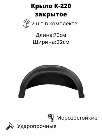 Крыло К-220 / R13 закрытое, (2 шт.), прицепы легков. автомоб, ВИС-Пикап