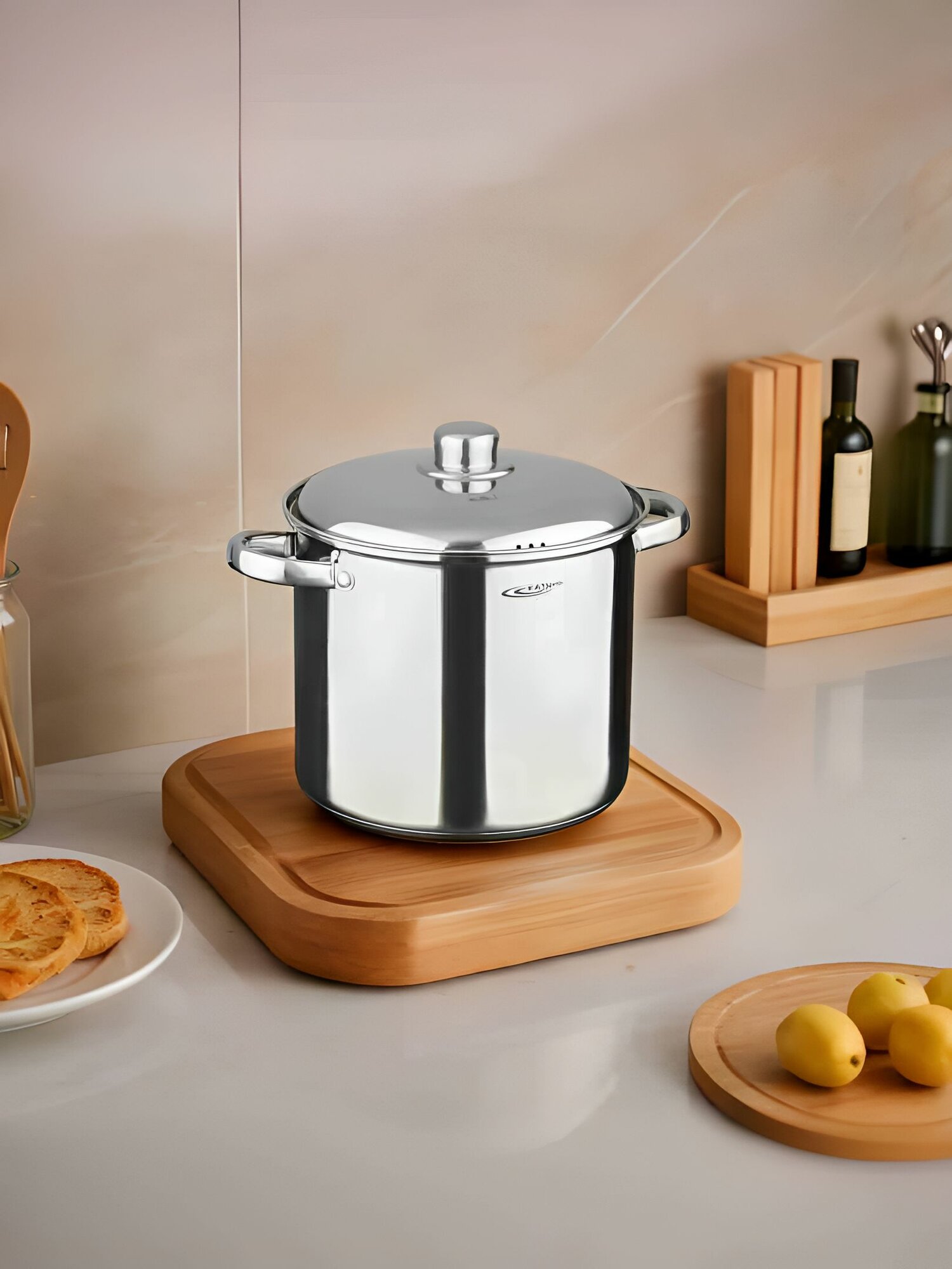 Кастрюля Катунь гретта 15л из нержавеющей стали, ТРС, профессиональная, для ресторанов, кафе и дома