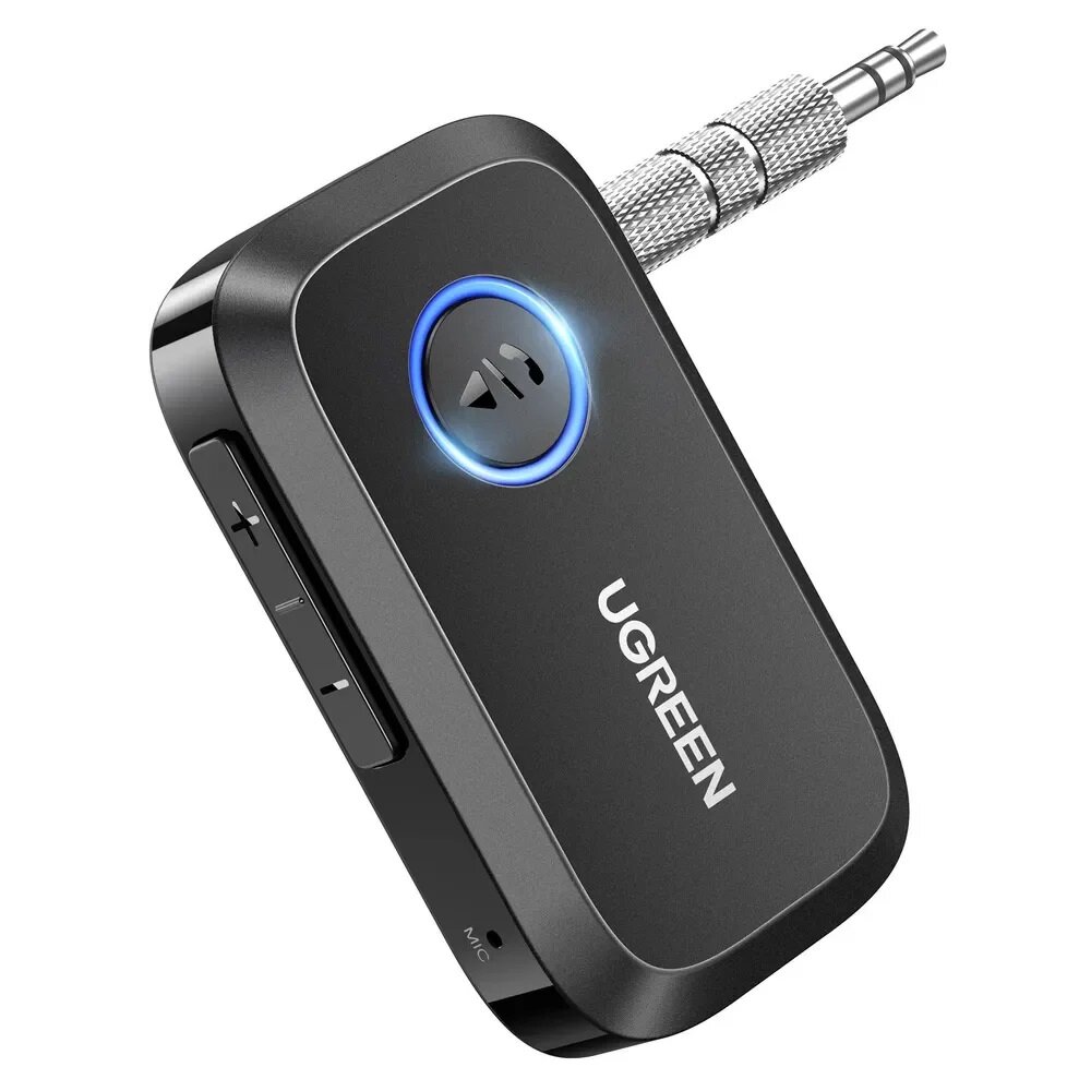 Ugreen CM596 Car and Home Bluetooth 5.3 Receiver black bluetooth-ресивер c аудиоразъемом 3,5 мм