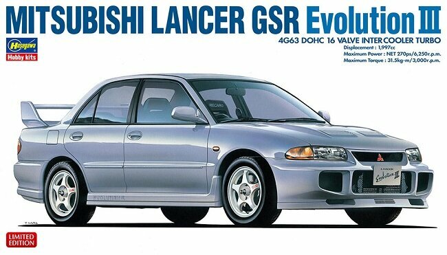 20708 Hasegawa Автомобиль Mitsubishi Lancer GSR Evolution III 1/24