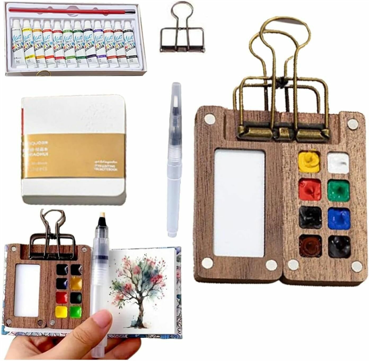 Красок Pocket Artist, дорожный набор Мини набор палитр акварельных красок (8 сеток)