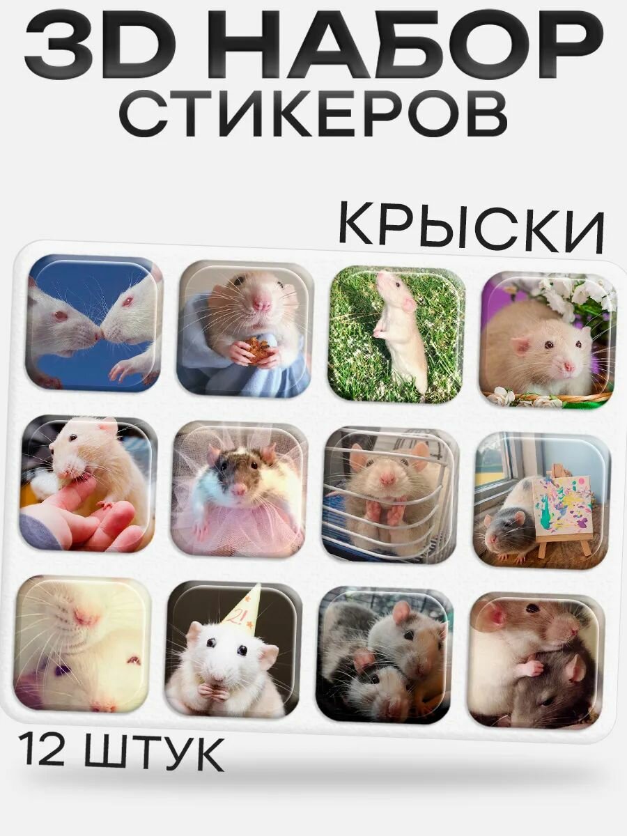 3D стикеры на телефон Крыски