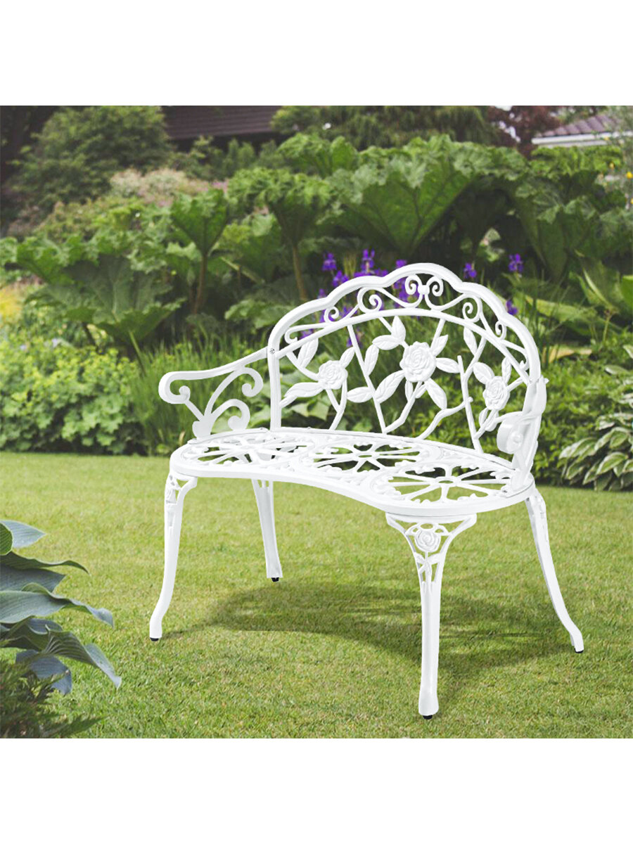 Элегантный обеденный стол из белой розы, 1 шт, комплект садовой металлической мебели