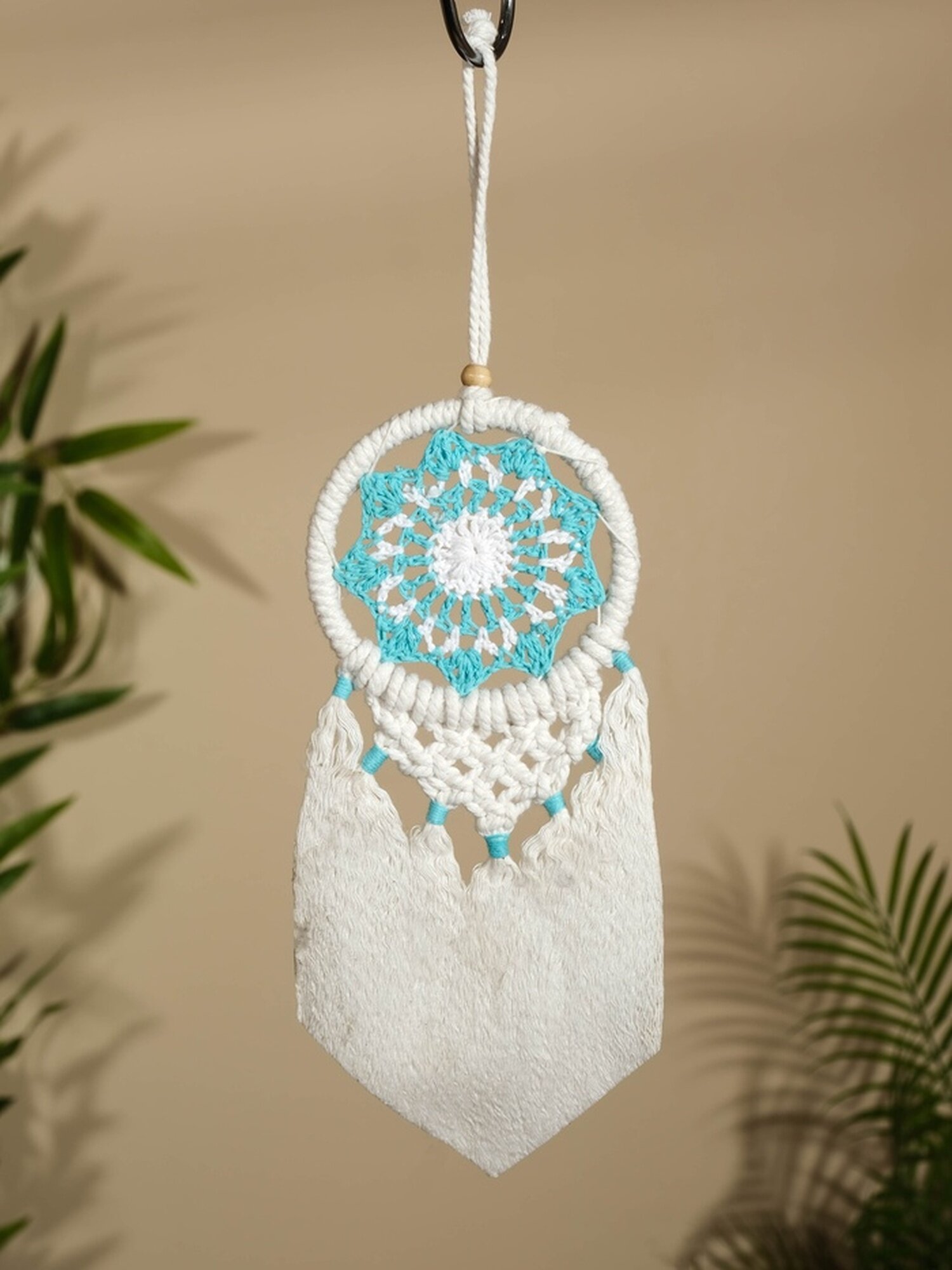 Ловец снов Сима-ленд "Голубой цветок", текстиль, пластик, 12x33 см