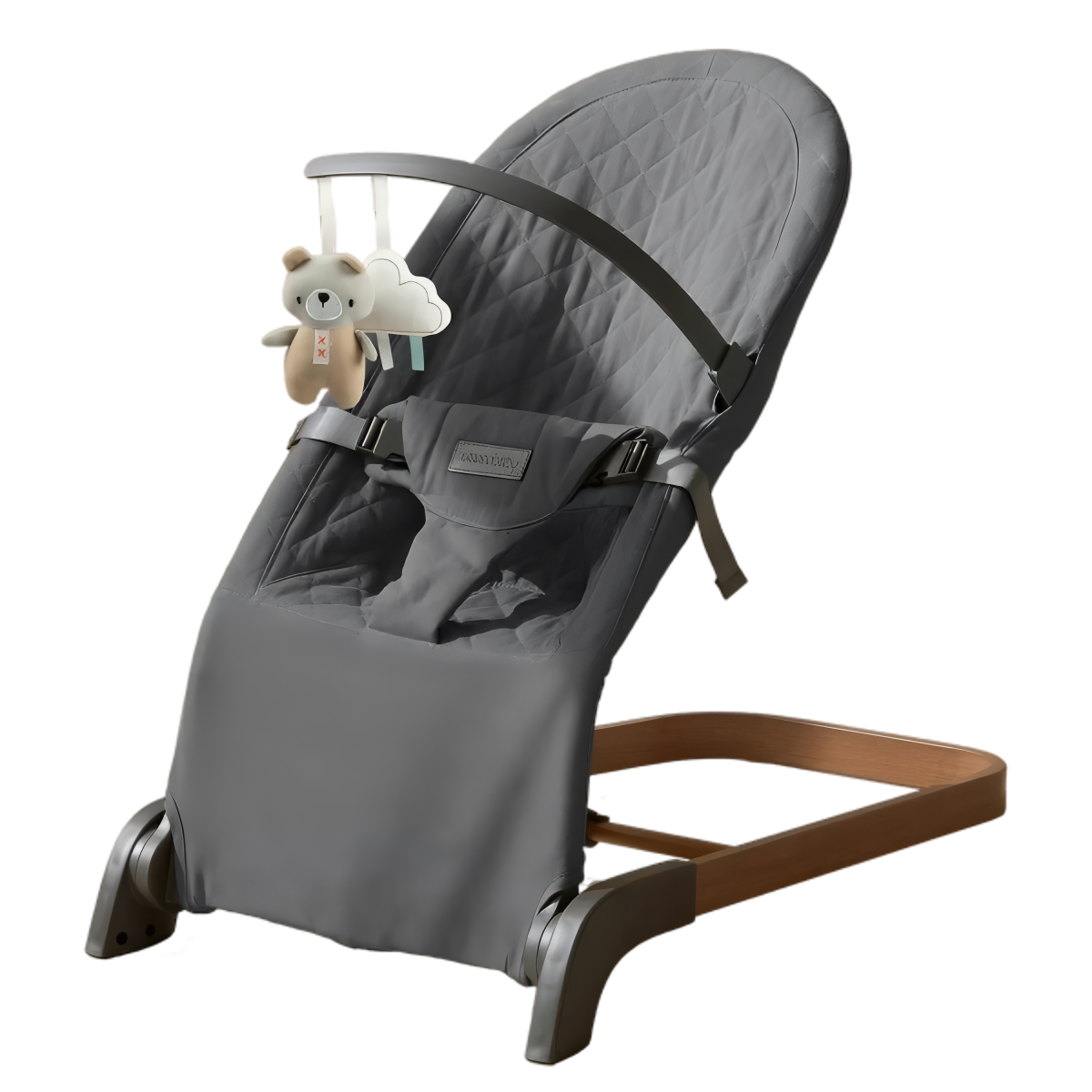 Детский шезлонг Amarobaby "Harmony", механический, 100 % хлопок, графитовый