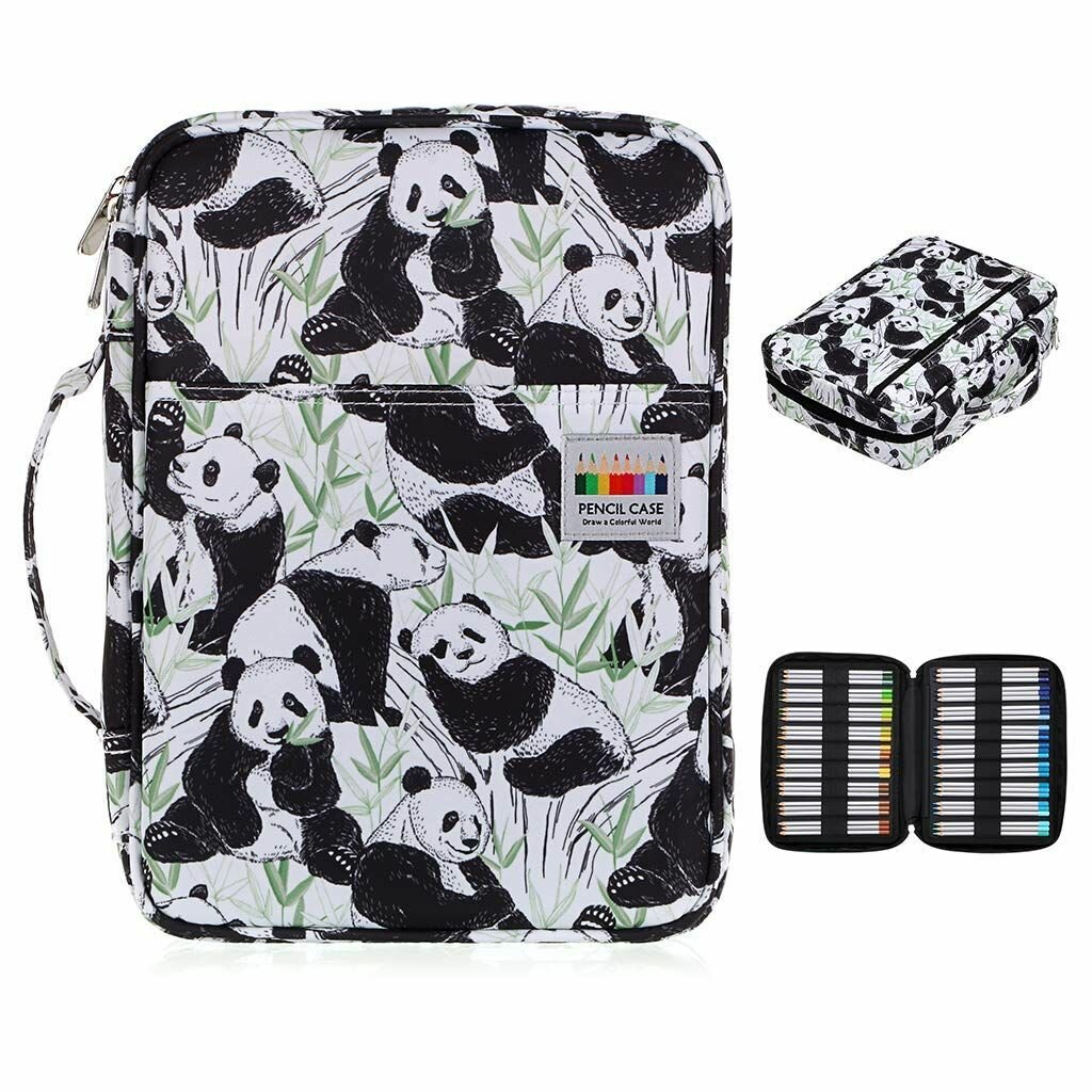 Цветной пенал на 220 слотов, сумка для ручек с застежкой-молнией для художника, органайзер для хранения акварельных карандашей, гелевых ручек, маркеров, большой емкости, удобный держатель