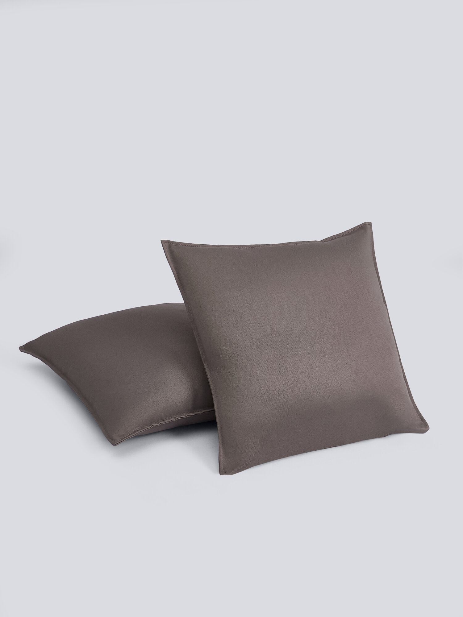 Комплект чехлов. Наволочки серо-коричневые декоративные однотонные 40х40 см, комплект 2 шт.