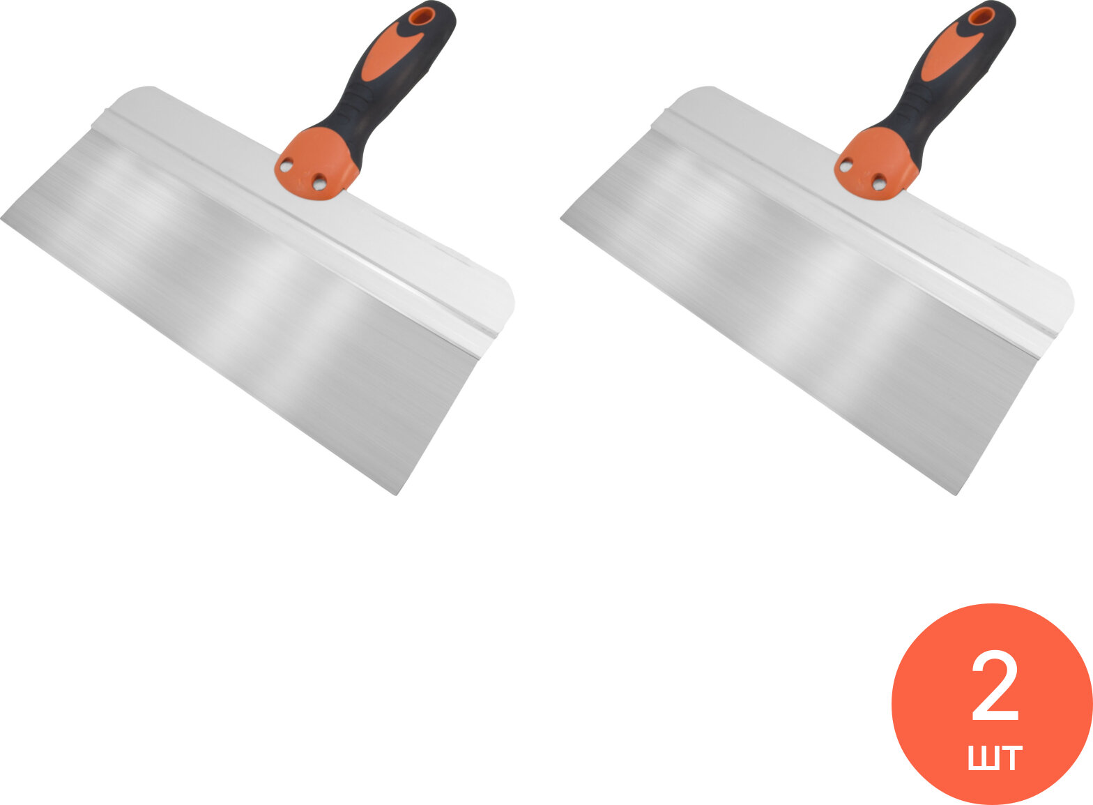 Шпатель строительный DECOR / Декор малярный фасадный из нержавеющей стали, 250мм / малярные и отделочные инструменты (комплект из 2 шт)