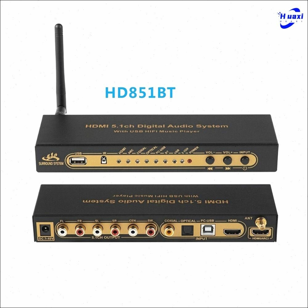 HD851BT DTS AC3 5.1 аудио конвертер коаксиальный оптический разветвитель с вилкой США