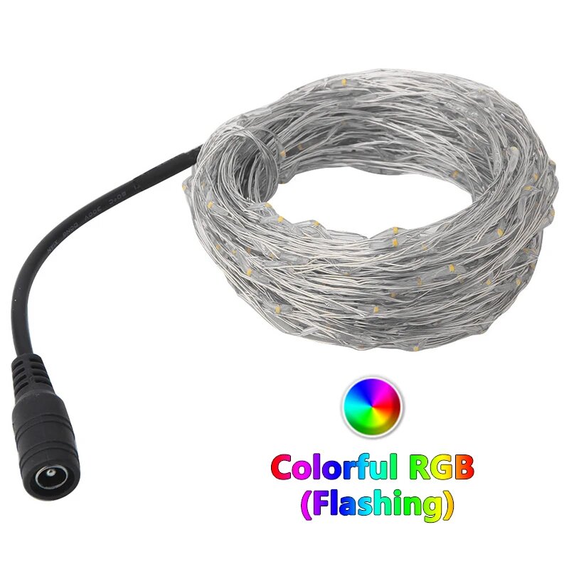 Светодиодная гирлянда 10М, 100 LED, 7 Color (Flashing)