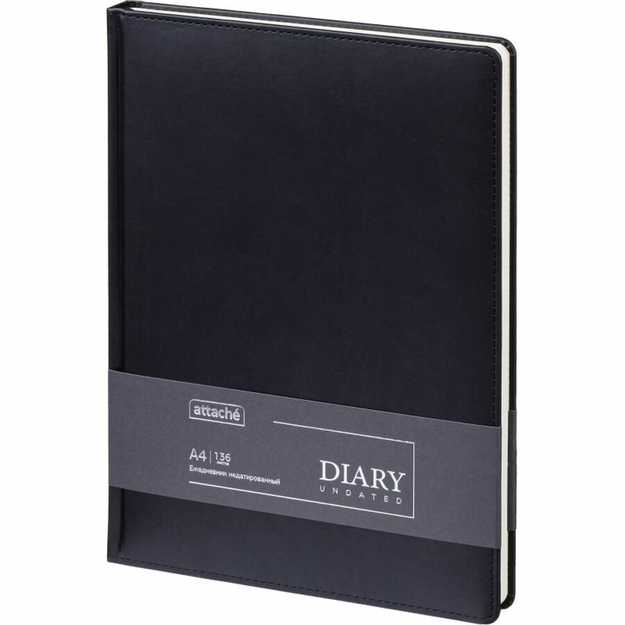 Ежедневник недатированный ATTACHE Classic А4, 136л, черный