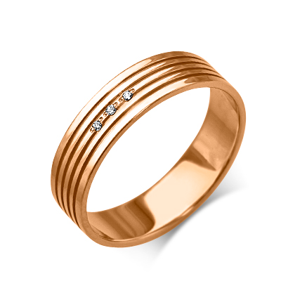 Кольцо, красное золото, 585 проба, бриллиант