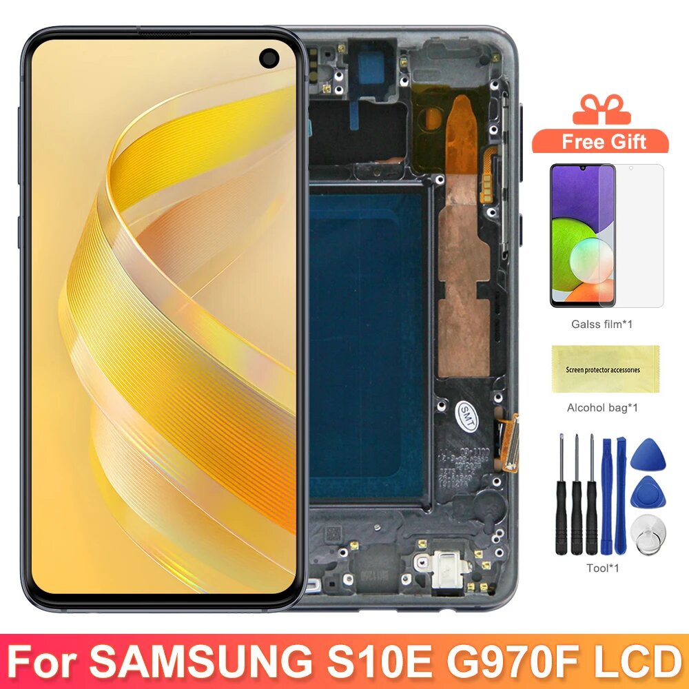 5,8-дюймовый экран для Samsung Galaxy S10e G970F/DS G970U G970W ЖК-дисплей, цифровой With Blue Frame