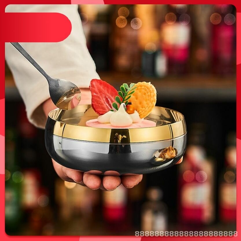 Эксклюзивный набор 6 фужеров Барон из нержавеющей стали с золотым декором для шампанского и креманок от ZepterXL