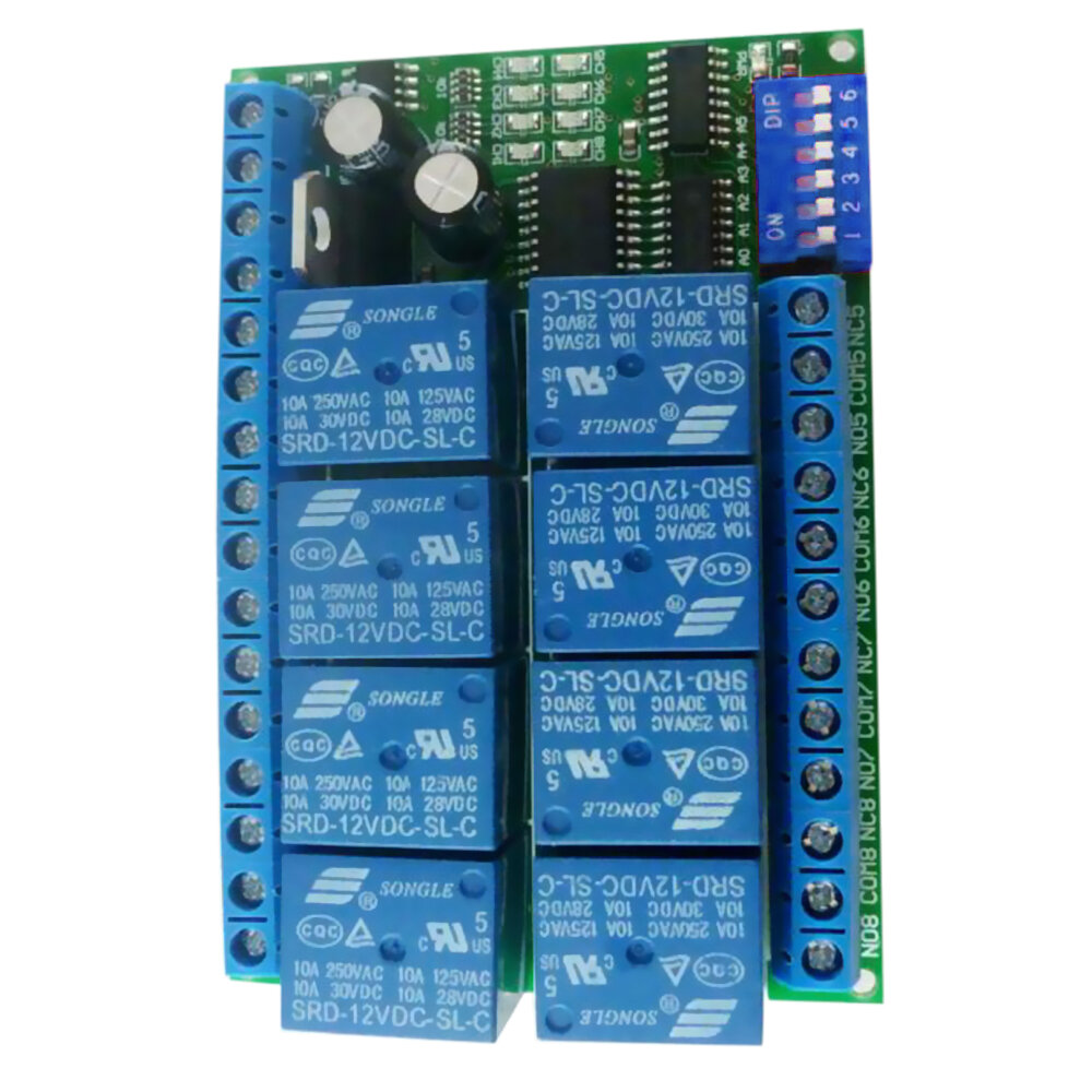 12 В 8-канальный RS485 реле Modbus RTU протокол последовательный порт пульт дистанционного управления переключатель для платы управления ПЛК