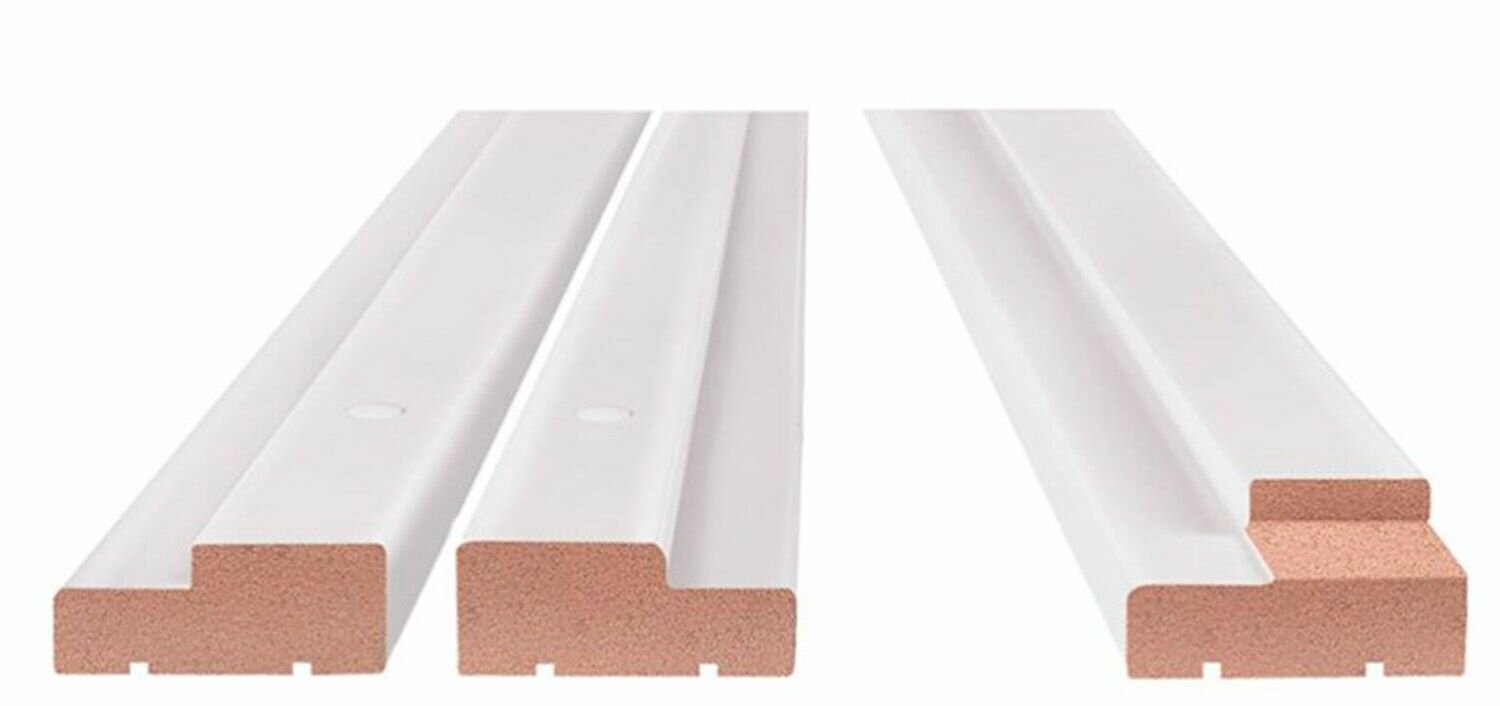 Олови дверная коробка с фурнитурой двупольная 1308х2076мм Белый