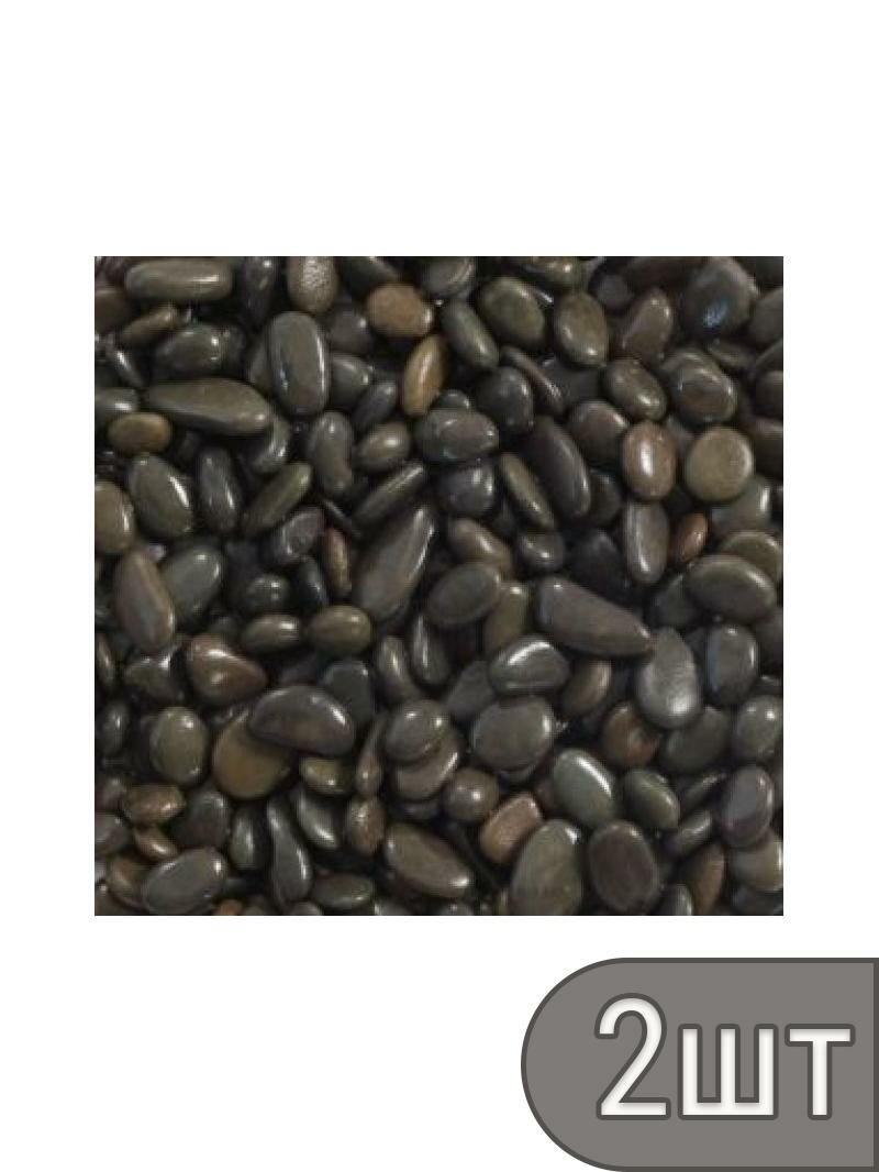 Laguna Набор 2 шт Грунт для аквариума "Речная галька" натуральный (20204A), фракция 3-5 мм, черный, 2кг 4 кг