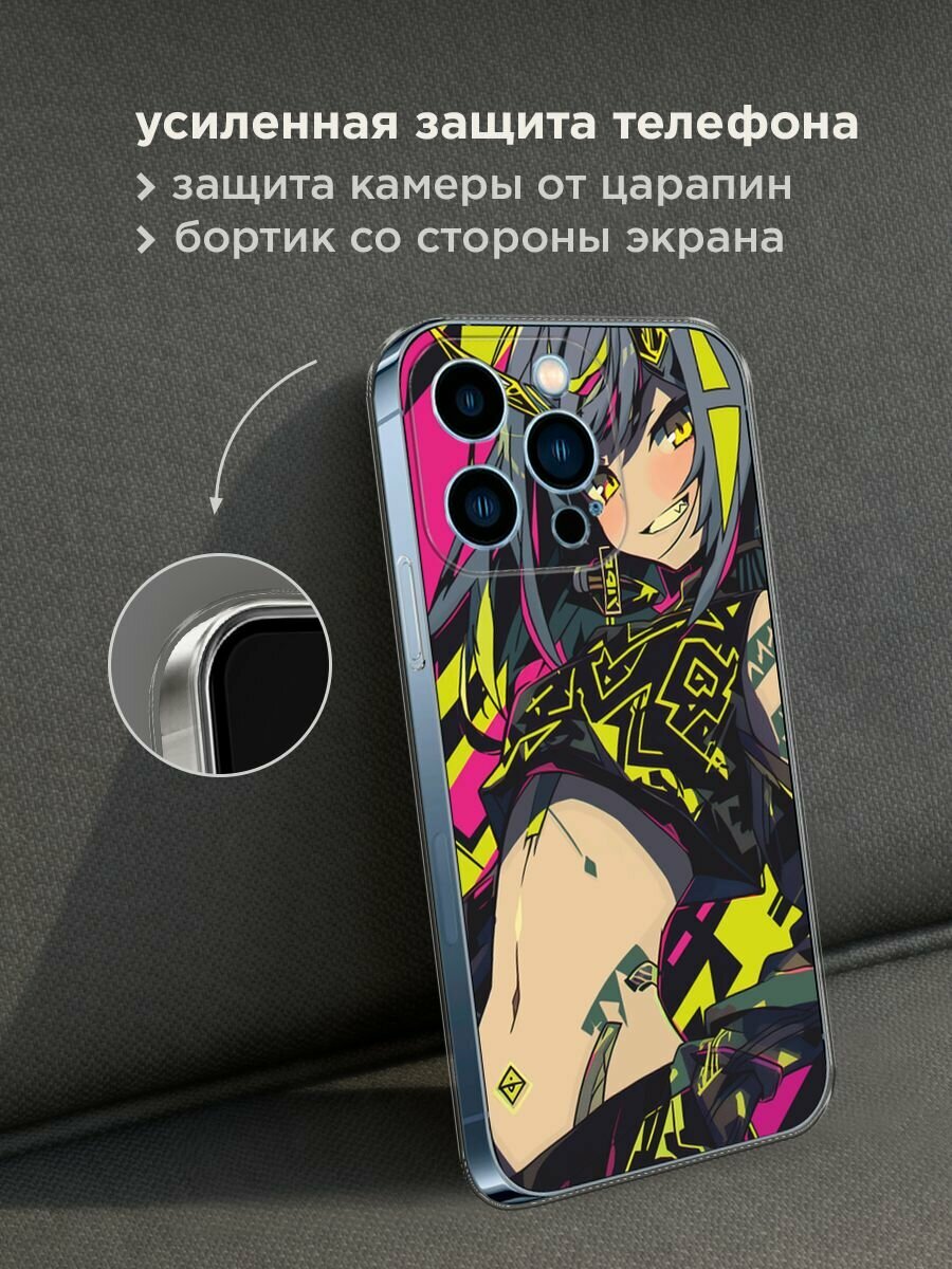 Чехол на Apple iPhone 13 Pro / Айфон 13 Про с принтом "Девушка в кибер костюме" — фото 1