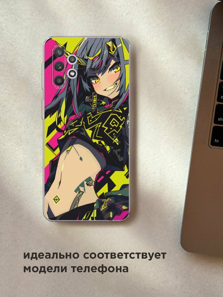 Чехол на Samsung Galaxy A32 / Самсунг Галакси А32 с принтом "Девушка в кибер костюме" — фото 1