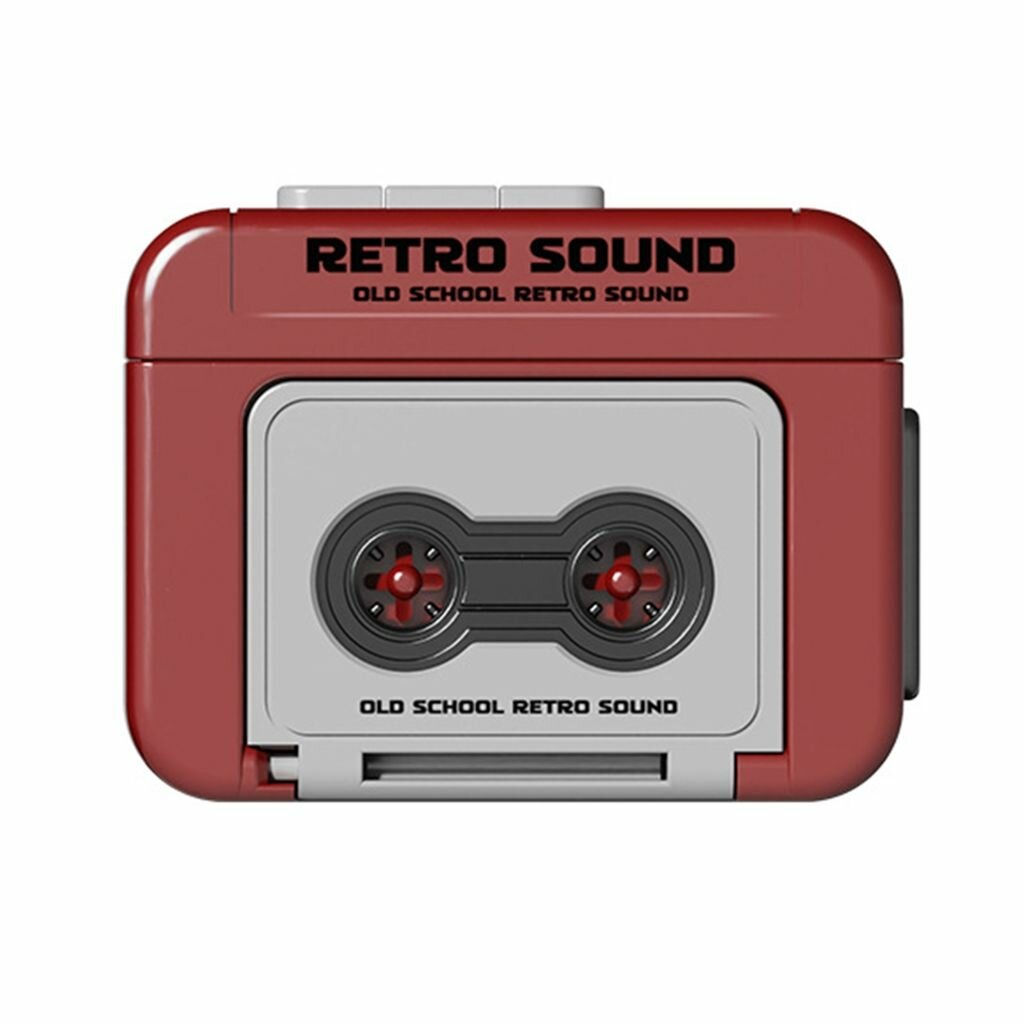 Миниатюрный винтажный магнитофон - красный