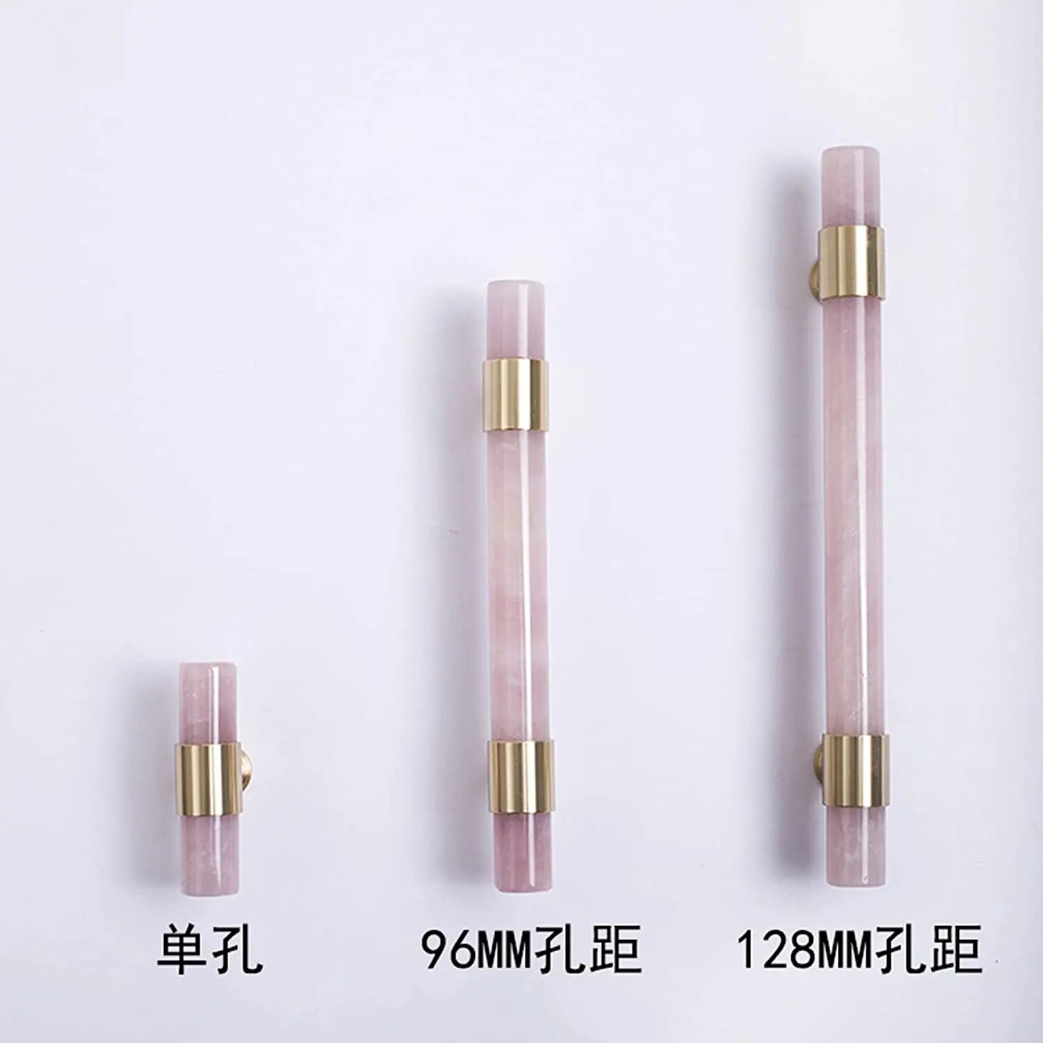Твердые латунные мебельные ручки из натурального мрамора, розовый, черный, ручки для шкафа, комода, дверная ручка, фурнитура для кухонного шкафа, Pink Crystal, 128mm hole centers