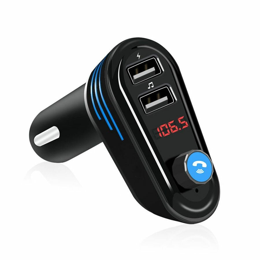 Двойное USB-зарядное устройство для автомобиля 5В 3.1А, Bluetooth-гарнитура для автомобиля, громкая связь, поддержка U-диска, музыка, MP3-плеер