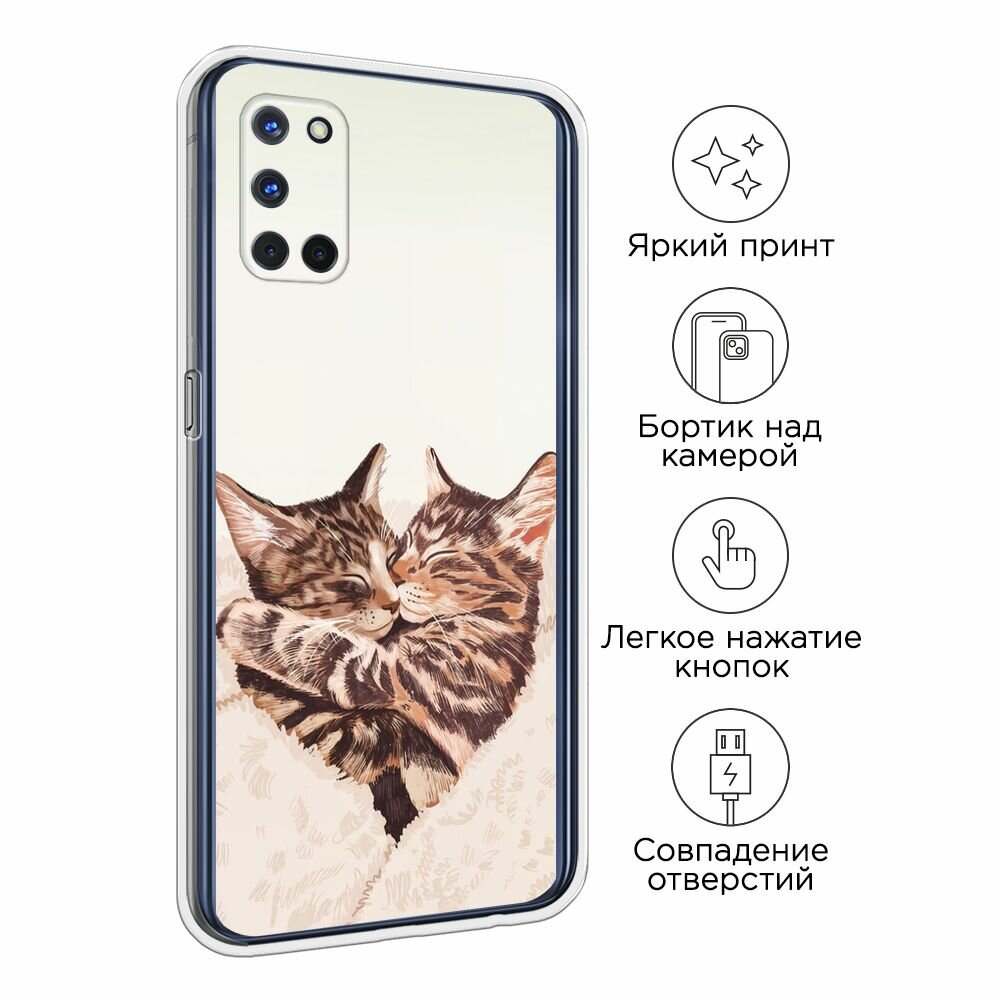 Чехол на Oppo A52/A72 / Оппо A52/A72 с принтом "Влюбленные котейки - 14 февраля" — фото 1