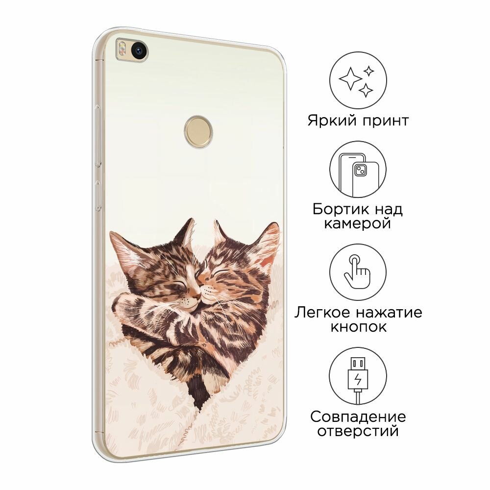Чехол на Xiaomi Mi Max 2 / Сяоми Ми Макс 2 с принтом "Влюбленные котейки - 14 февраля" — фото 1