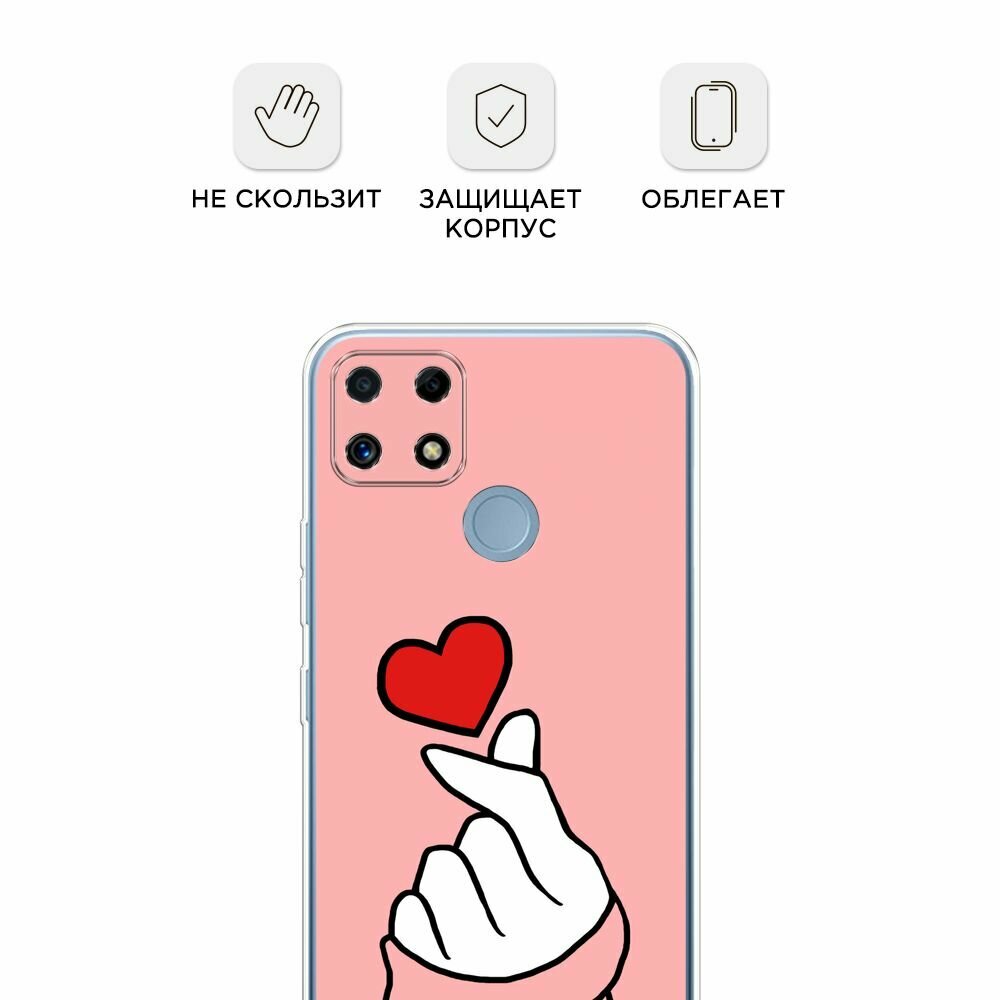 Чехол на Realme C25/C25s / Реалми С25/C25s с принтом "Милое сердечко" — фото 1