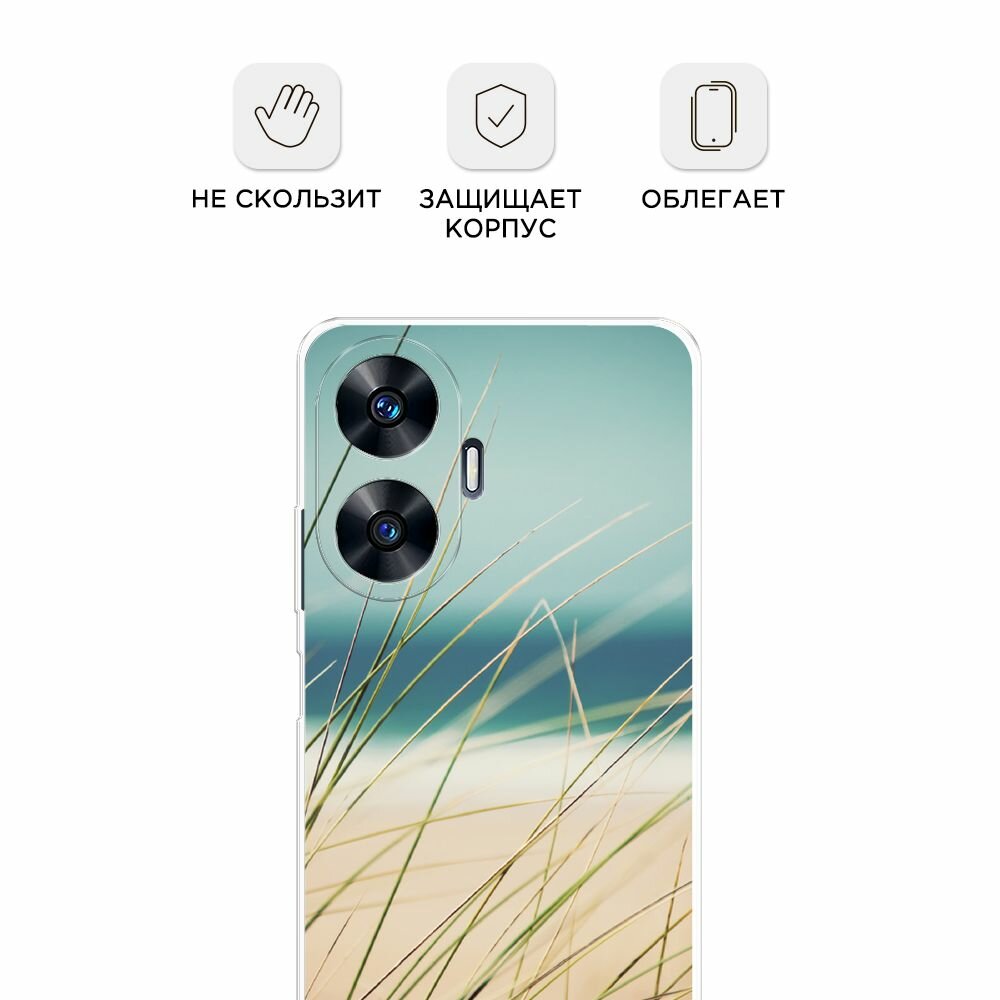 Силиконовый чехол на Realme C55 / Реалми C55 с принтом "Морской пляж" — фото 1