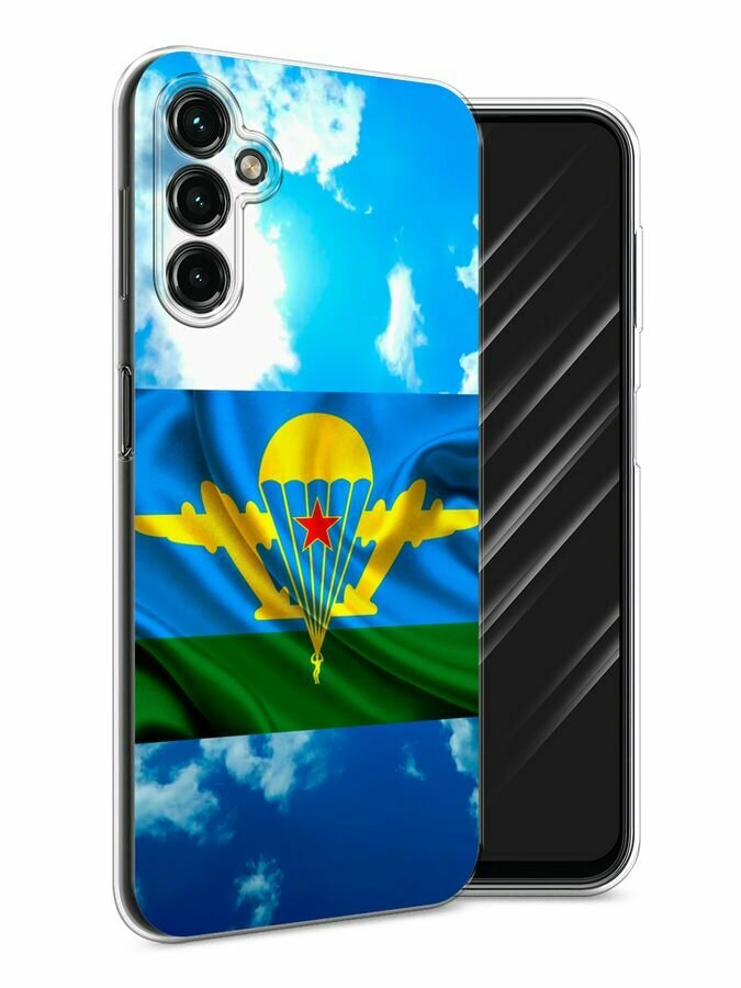 Чехол на Samsung Galaxy A14 4G / Галакси A14 4G с принтом "ВДВ флаг в небесах"