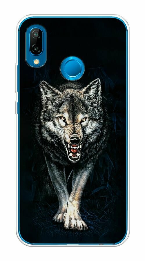 Чехол на Huawei P20 Lite/Nova 3e / Хуавей P20 Лайт/Нова 3е с принтом "Злобный волк из ночи"