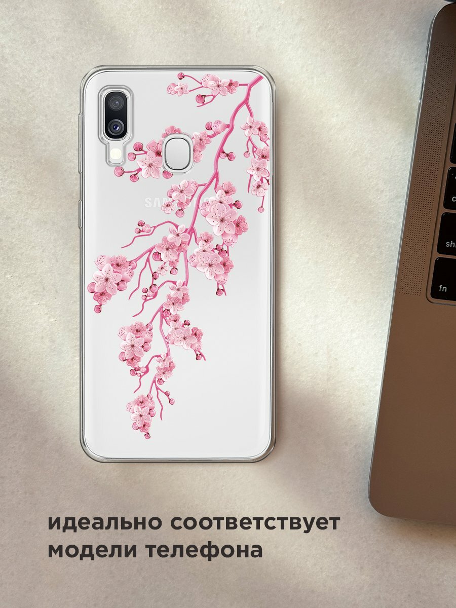 Чехол на Samsung Galaxy A40 / Самсунг Галакси А40 с принтом "Ветка сакуры 2" — фото 1