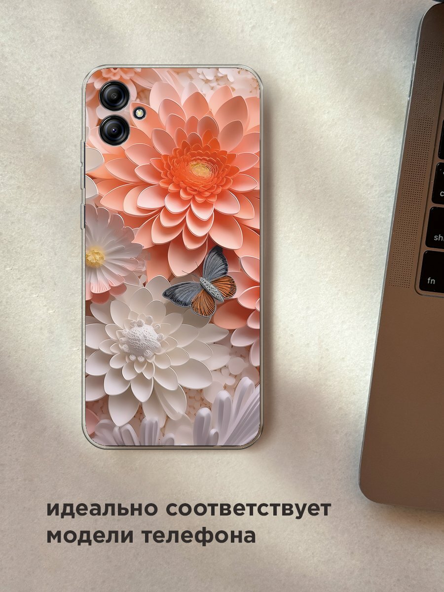 Чехол на Samsung Galaxy A04e / Самсунг A04e с принтом "Бумажные цветы" — фото 1