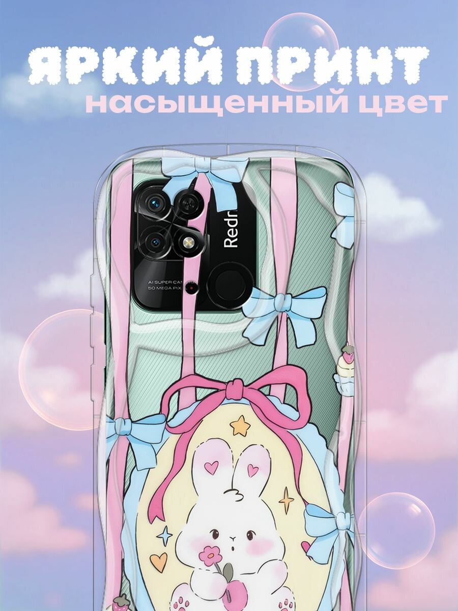 Чехол на Xiaomi Redmi 10C / Редми 10С с принтом "Кролик с ромашкой 1" — фото 1