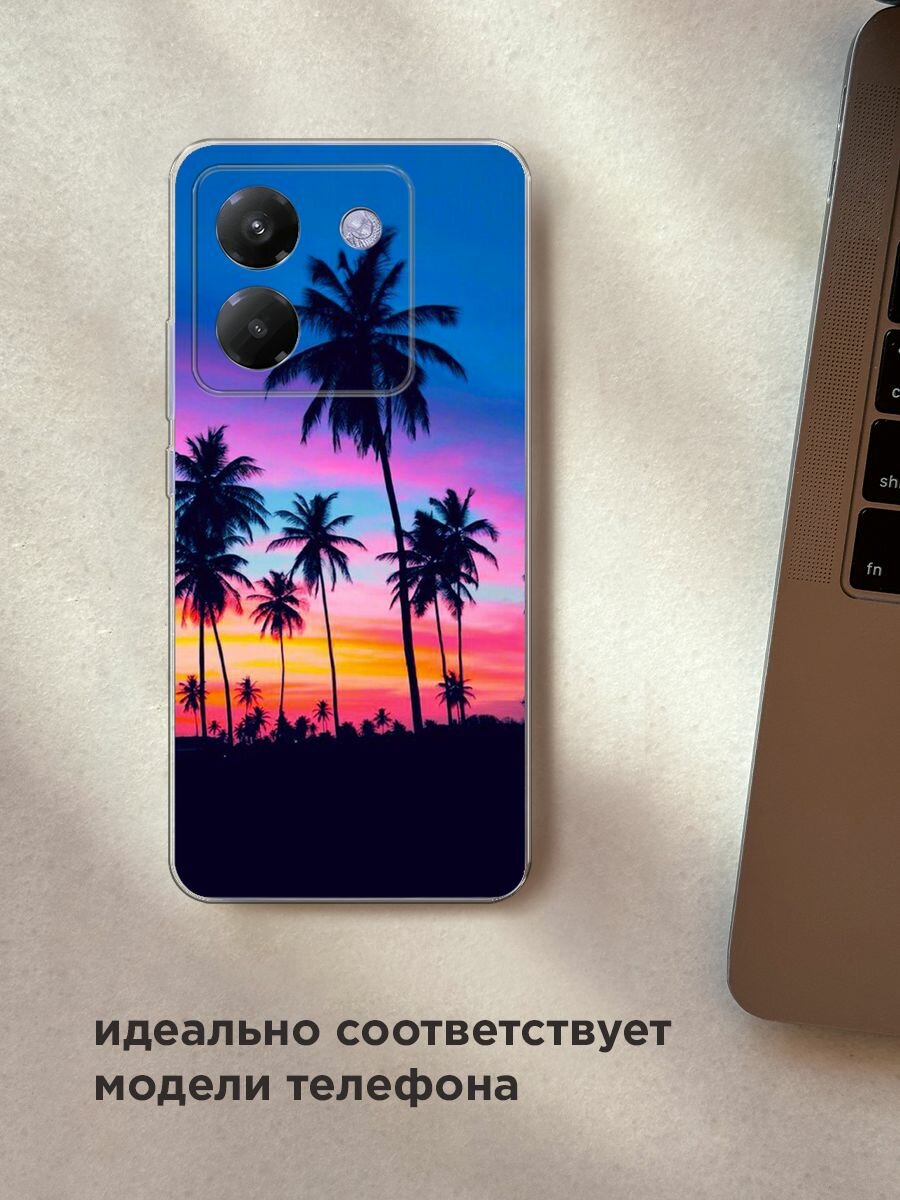 Силиконовый чехол на Poco M7 Pro / Поко М7 Про с принтом "Закат 5" — фото 1